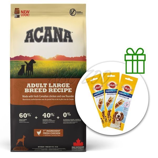 ACANA Adult Large Breed Recipe 17 kg + 3 x pamlsky ZDARMA | ABC-ZOO